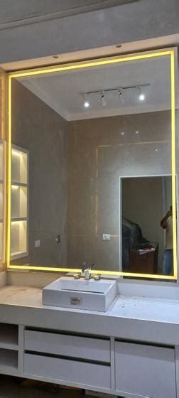 Espelho Camarim Quarto Com Luz De Led 80x80 Touch Screen Top Vidros Espelho Camarim