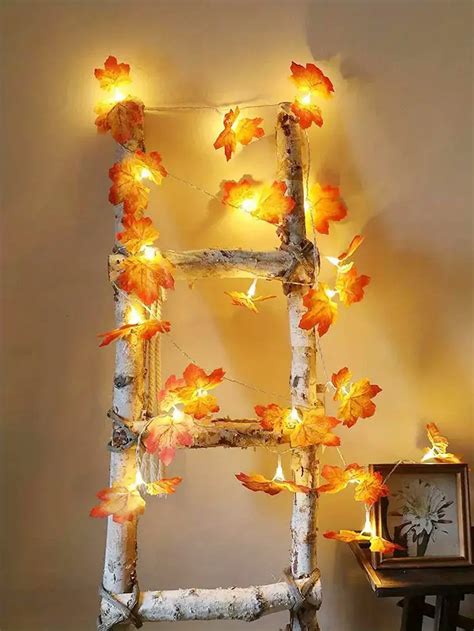 1pc 추수 감사절 양방향 메이플 리프 문자열 조명 장식 조명 배터리 작동 10 Led 문자열 조명 침실 파 Temu