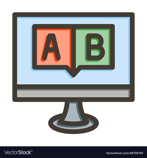 Ab Testing Thick Line Filled Colors Icon Vector Image