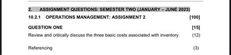 Solved 2 Assignment Questions Semester Two January June
