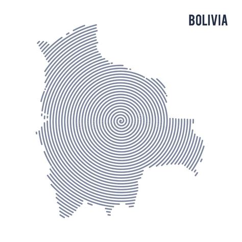 Vector Abstract Hatched Map Of Bolivia With Spiral Lines Isolated On A White Background Stock