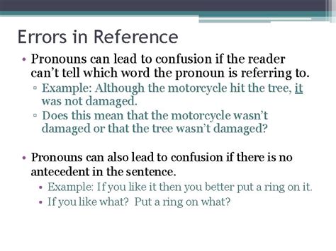 Pronouns Gone Wrong Errors In Reference Errors In