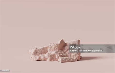 파스텔 핑크 배경에 3d 연단 돌 디스플레이 바위 태양 그림자가 있는 화장품 미용 제품 홍보 받침대 자연 경관 쇼케이스 추상 최소 스튜디오 3d 렌더링 0명에 대한 스톡