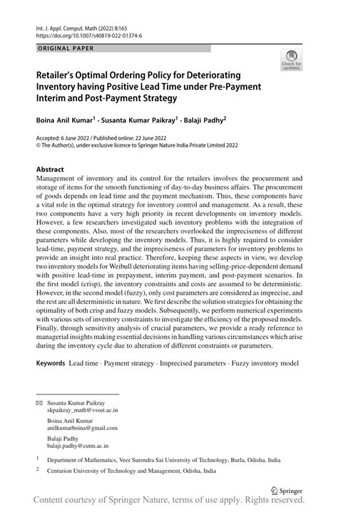 Retailers Optimal Ordering Policy For Deteriorating Inventory Having Positive Lead Time Under