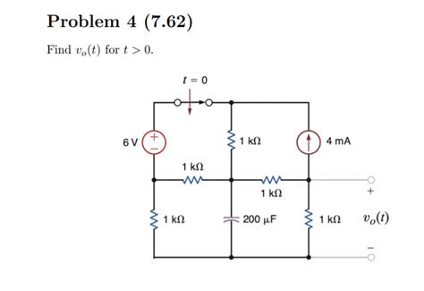 Solved Problem Find Vo T For T T W V Chegg Com
