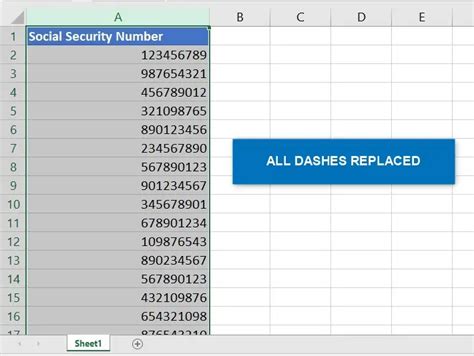 How To Remove All Dashes From Social Security Numbers Ssn In Excel Excel Wizard