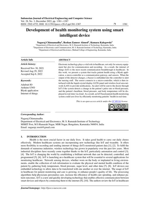 Pdf Development Of Health Monitoring System Using Smart Intelligent