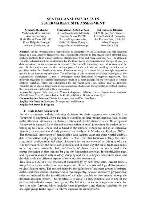 Pdf Spatial Analysis Data In Supermarket Site Assessment