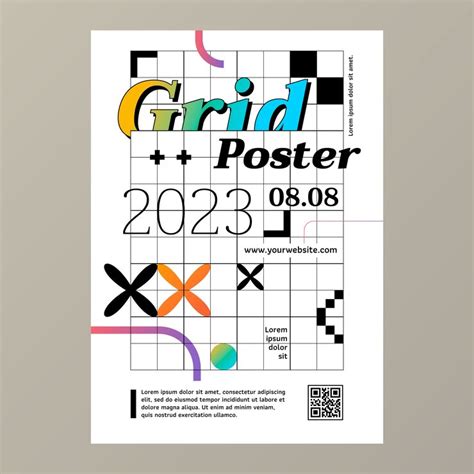 그리드 템플릿 디자인 무료 벡터