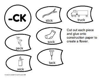 Digraph Ck Flower Craft Or Center Reading Words Word Work Activities Craftivity