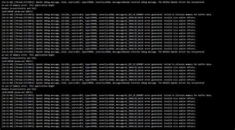 The Nvidia Opengl Driver Has Encountered An Out Of Memory Error