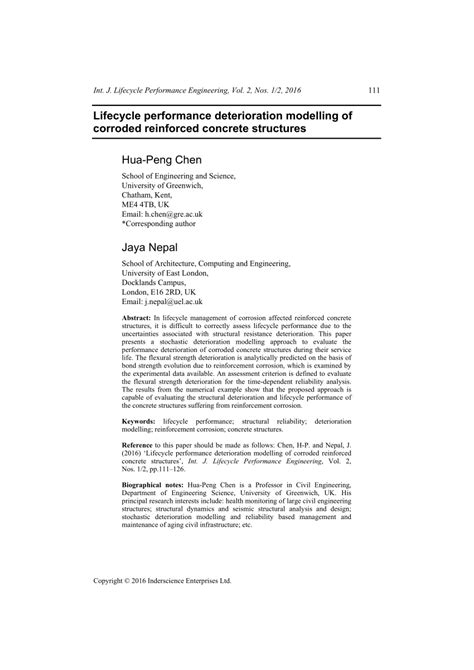 Pdf Lifecycle Performance Deterioration Modelling Of Corroded Reinforced Concrete Structures