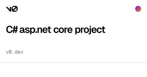 C Core Project V0 By Vercel