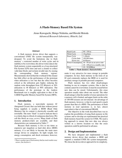 Pdf A Flash Memory Based File System