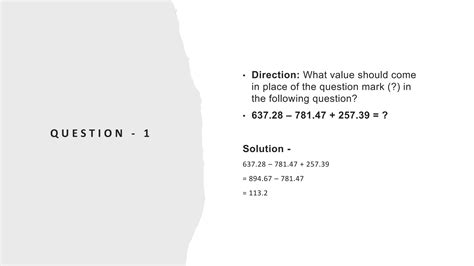 Simplification And Data Interpretation Table Ppt