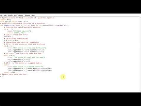 Python Program To Find Real Roots Of Quadratic Equation