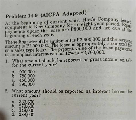 Problem 14 9 AICPA Adapted At The Beginning StudyX