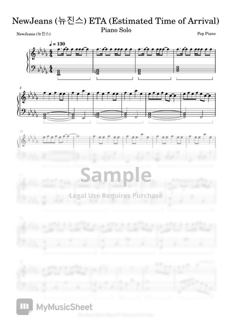 NewJeans 뉴진스 ETA Estimated Time of Arrival Sheets by Pop Piano