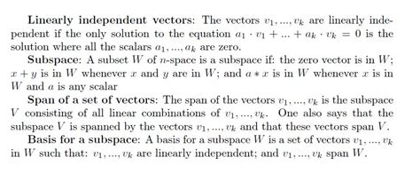 Solved Mathematica Linear Independence Span Basis Chegg
