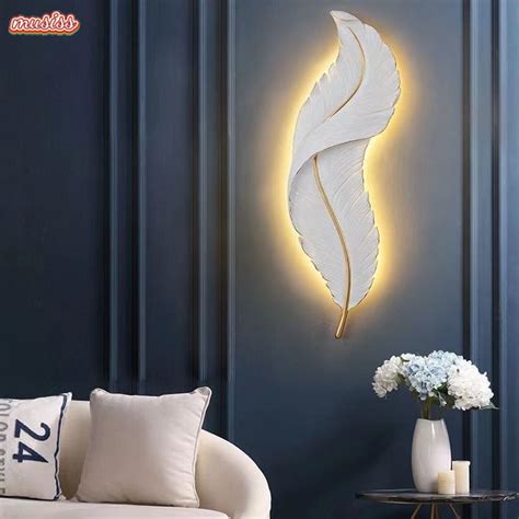 โคมไฟติดผนังขนนก ไฟตกแต่งและแฟชั่นสำหรับห้องนั่งเล่นห้องนอนหรือทางเข้า Shopee Thailand
