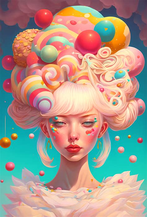 Candy Land Girls Collection Opensea Vintage Poster Art Painting