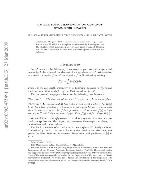 Pdf On The Funk Transform On Compact Symmetric Spaces