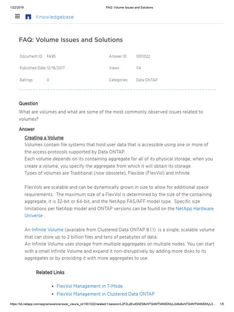 Faq Volume Issues And Solutions Pdf