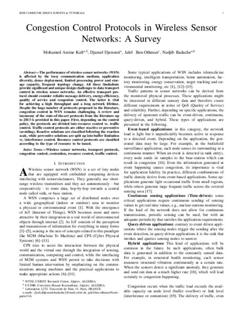 Pdf Congestion Control Protocols In Wireless Sensor Networks A Survey Djamel Djenouri