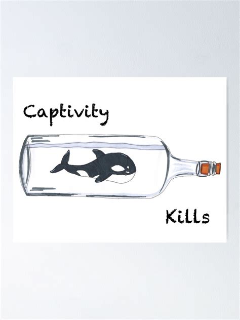 Orca In A Bottle Captivity Kills Say No To Sea Parks Free Willy Poster For Sale By