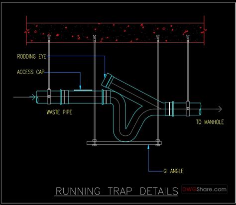 83 Free Download Of Running Trap Details Autocad Drawing Dwg