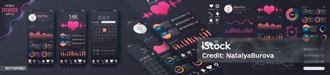 다른 ui ux gui 화면 피트 니스 응용 프로그램 및 모바일 응용 프로그램에 대 한 평면 웹 아이콘 응답 웹사이트 등 웹