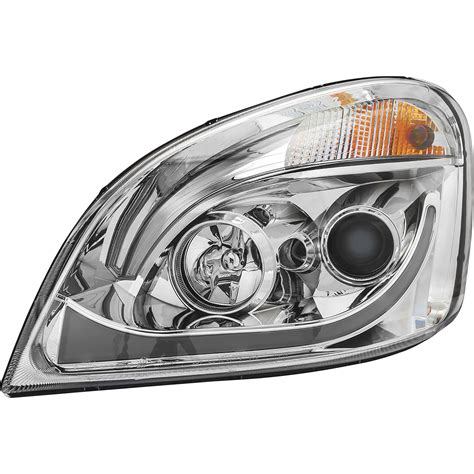 Trux Accessories Freightliner Cascadia Led Projector Headlight Assembly With Led Strip