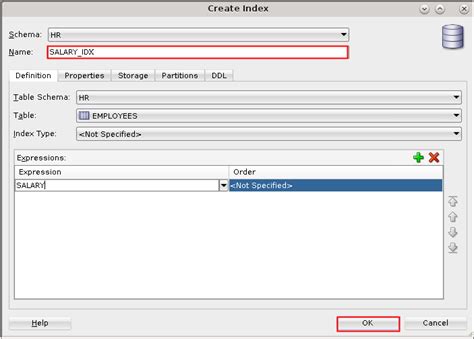 Manage Indexes And Views Using Sql Developer