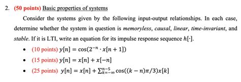 Solved Points Basic Properties Of Systems Consider Chegg