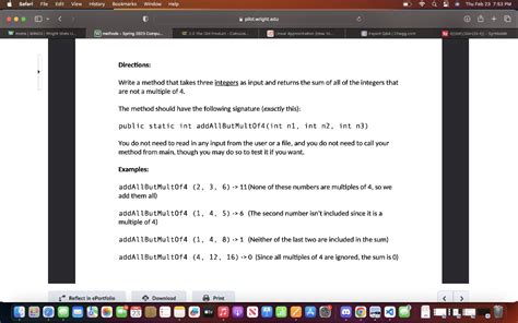 Solved Directions Write A Method That Takes Three Integers