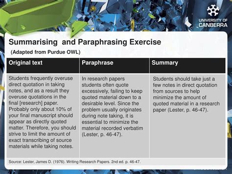 PPT Paraphrasing And Summarising PowerPoint Presentation Free Download ID