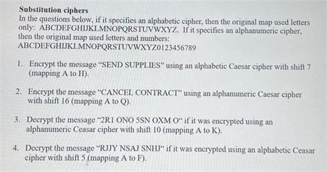 solved substitution ciphers in the questions below if it