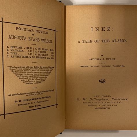 Other Antique 1855 A Tale Of The Alamo Book By Augusta Evans Wilson