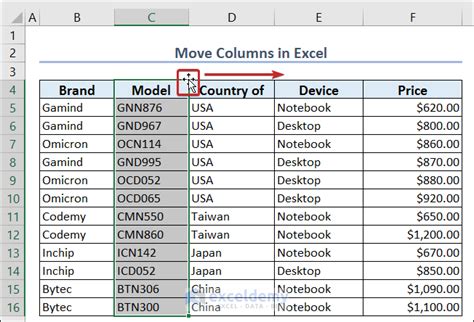 How To Move Columns In Excel ExcelDemy