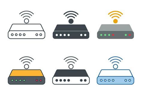 Wifi Router Icon Collection With Different Styles Router Icon Symbol Vector Illustration