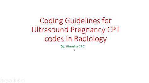 Coding Guidelines For Pregnancy Cpt Codes In Radiology Youtube