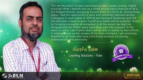 3d plm software solutions private limited on linkedin heartiest congratulations to huzefa salim