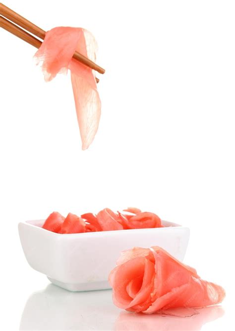 Premium Photo Marinated Ginger Slices Isolated On White