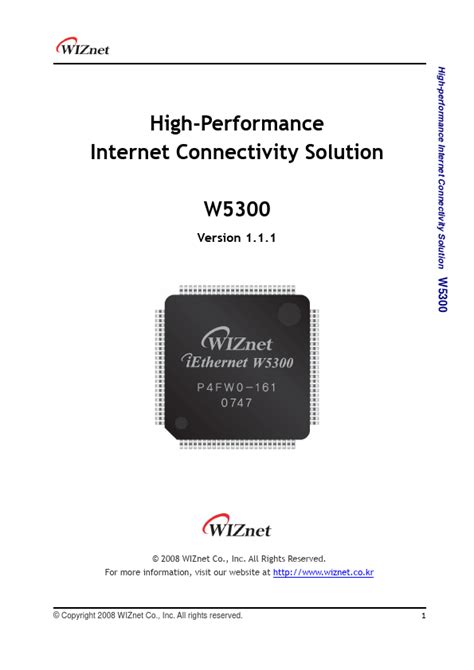 W5300 High Performance Internet Connectivity Solution WIZnet