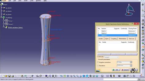 Catia Tutorial11 Multi Section Solid Part I Youtube