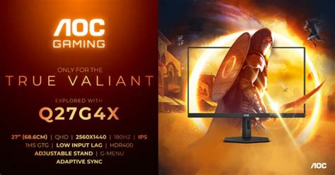 AOC AGON GAMING Q G X Gaming Monitor With Hz Refresh Rate And P Resolution Announced