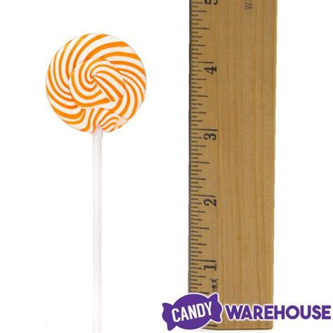 Squiggly Pops Petite Swirl Lollipops Orange 24 Piece Jar Bestcandyshop