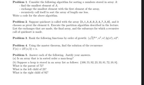 Solved Problem 1 Consider The Following Algorithm For