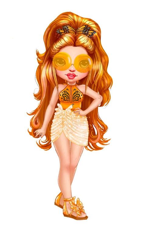 Poppy Rowan Cute Girl Drawing Rainbow Fashion Disney Princess Art