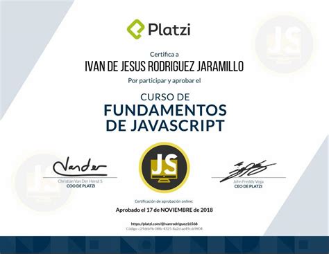 Ivan De Jesus Rodriguez Jaramillo On Linkedin Platzi Diploma De Javascript